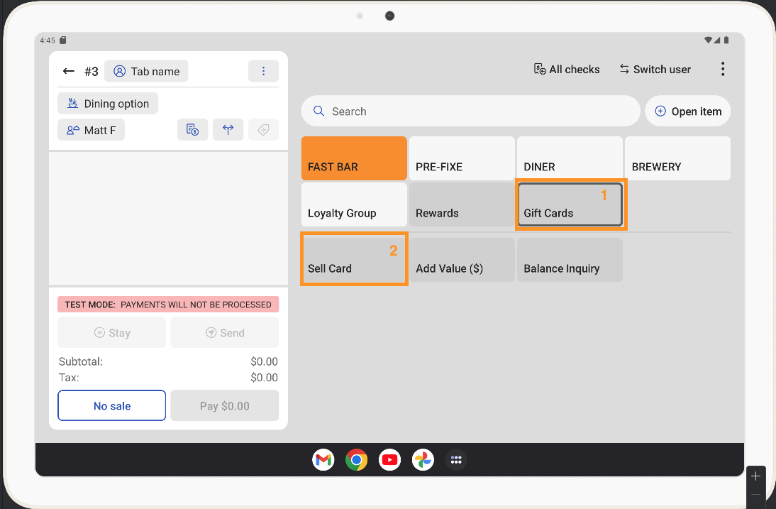 Sell New Gift Card via Toast - Voucher Connect
