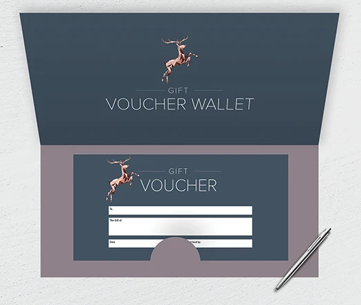 Custom Designed, Wide Format Gift Card Wallet - Voucher Connect